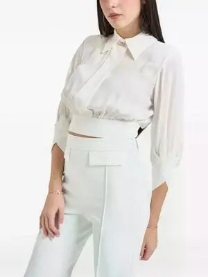 Elisabetta Franchi Open-back Button-down Shirt - Neutrals