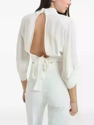 Elisabetta Franchi Open-back Button-down Shirt - Neutrals