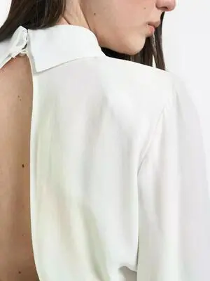 Elisabetta Franchi Open-back Button-down Shirt - Neutrals