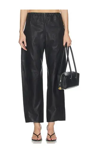 LA LIGNE Leather Barrel Leg Trousers