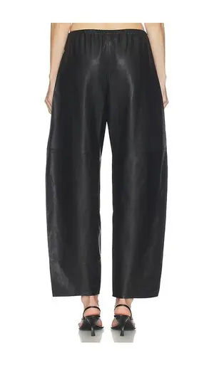 LA LIGNE Leather Barrel Leg Trousers