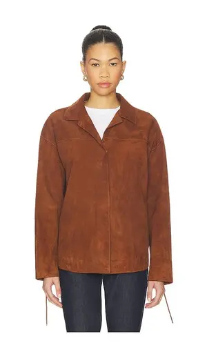 ZUT Jebel Leather Jacket With Lace-up Detail