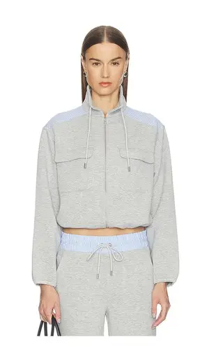 Veronica Beard Stellant Zip-up Fleece Jacket With Drawstring Waist