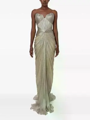 IRIS SERBAN Adelaine Strapless Split Maxi Dress