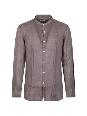 Altea Collarless Button Shirt - Grey