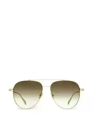 FERRAGAMO Double-bridge Pilot Sunglasses - Gold