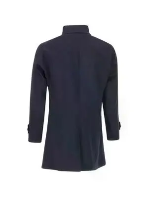 BARBA NAPOLI Single-breasted Button-up Coat - Blue