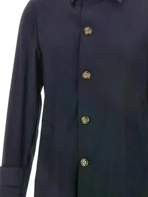 BARBA NAPOLI Single-breasted Button-up Coat - Blue