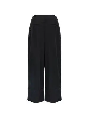 DARKPARK Palazzo Pants With Button Hem Turn-up