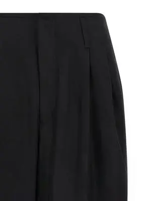 DARKPARK Palazzo Pants With Button Hem Turn-up
