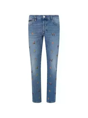 Philipp Plein Embroidered Straight Leg Jeans
