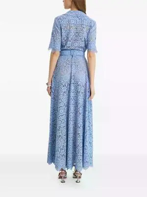 MOOS STUDIO Reverie Lace Belted Maxi Dress - Blue