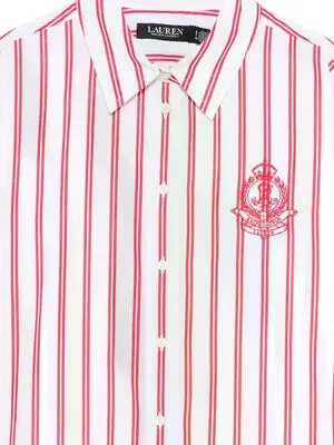 Ralph Lauren Striped Embroidered Shirt - White