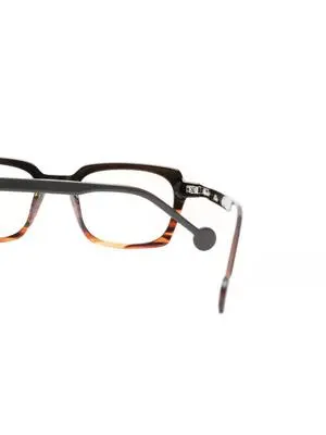 L.A. EYEWORKS Striped Square-frame Eyeglasses
