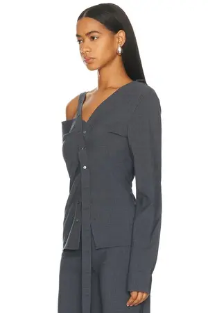JADE CROPPER Asymmetric Long Sleeve Top