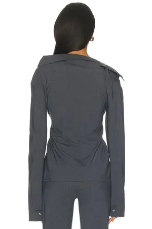 JADE CROPPER Asymmetric Long Sleeve Top