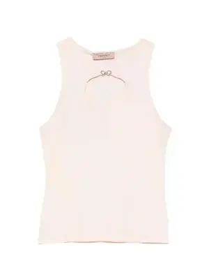 TWINSET Ribbed Cut-out Detail Sleeveless Top - Pink