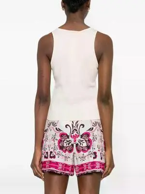 TWINSET Ribbed Cut-out Detail Sleeveless Top - Pink