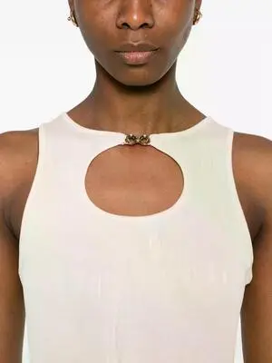 TWINSET Ribbed Cut-out Detail Sleeveless Top - Pink