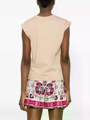 TWINSET Sleeveless T-shirt With Chest Pocket - Neutrals