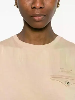 TWINSET Sleeveless T-shirt With Chest Pocket - Neutrals