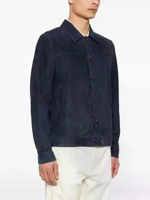 Eleventy Buttoned Suede Jacket