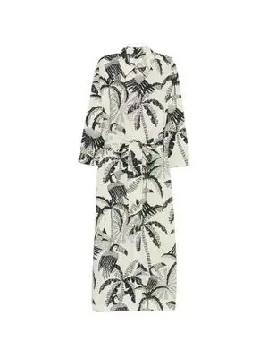 PSOPHIA Palm-tree Pattern Midi Dress