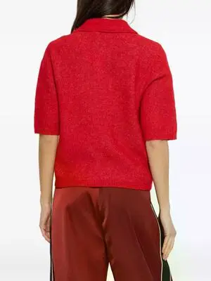 GESTUZ Buttoned Polo Knitwear - Red