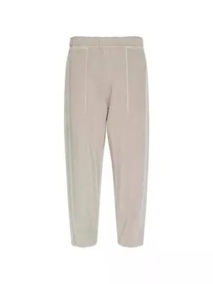 Issey Miyake Herringbone Elasticated Trousers - Neutrals