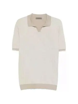 Corneliani V-neck Knitted Polo Shirt