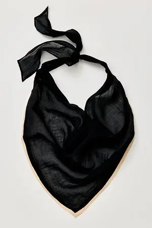 Free People Graceland Solid Sheer Hair Scarf Black