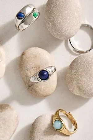 Free People Heart Eyes Toe Ring Silver/lapis