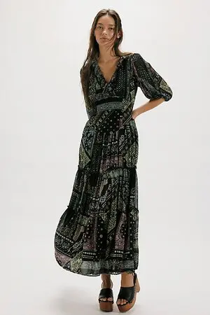 Free People Maxi Dress With Balloon Sleeves