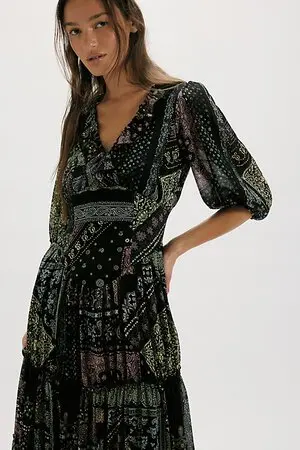 Free People Maxi Dress With Balloon Sleeves