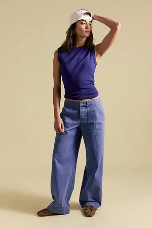 Free People We The Free Yours Truly Cargo Chino Pants - Harbor