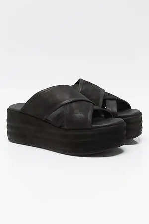 Free People Wanderbay Flatform Sandals - Black