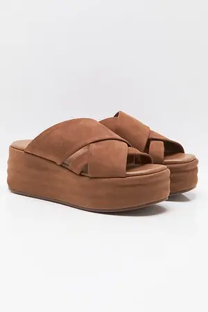 Free People Flatform Sandals - Latte