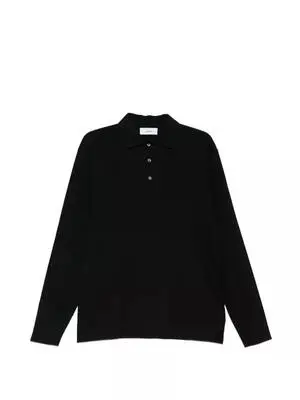 LARDINI Long-sleeve Polo Shirt - Black