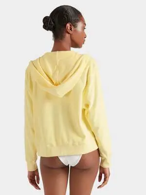 Hunza G Terry Towelling Zip Hoodie - Butter