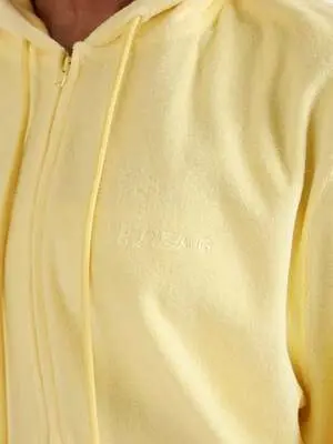Hunza G Terry Towelling Zip Hoodie - Butter