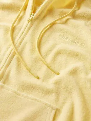 Hunza G Terry Towelling Zip Hoodie - Butter
