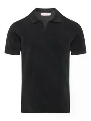 Orlebar Brown Towelling Polo Shirt - Black