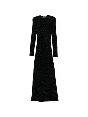 Rabanne Studded Long-sleeve Maxi Dress - Black