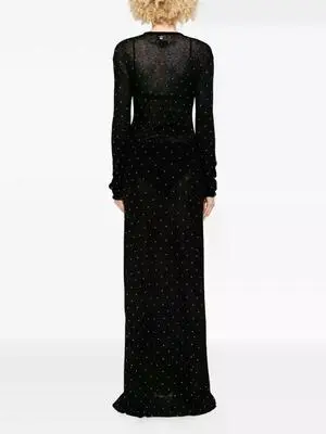 Rabanne Studded Long-sleeve Maxi Dress - Black