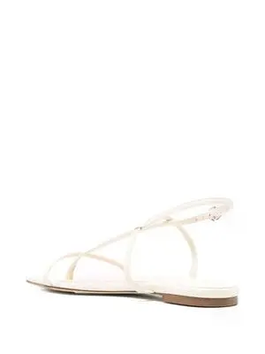 AeydĒ Strappy Flat Sandals - White