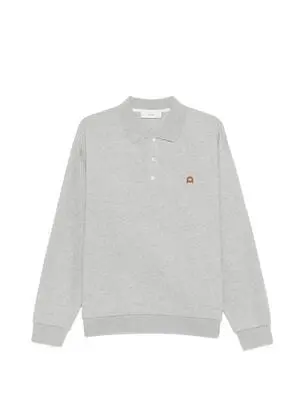 DUNST Embroidered Logo Polo Shirt - Grey