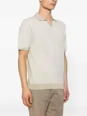 Corneliani V-neck Knitted Polo Shirt