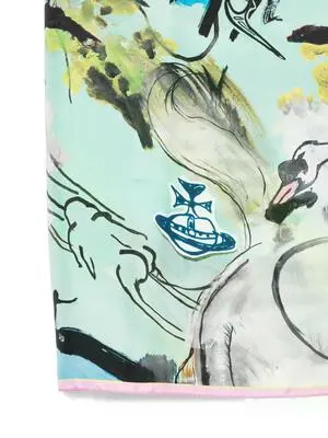 VIVIENNE WESTWOOD Graphic-print Scarf - Blue