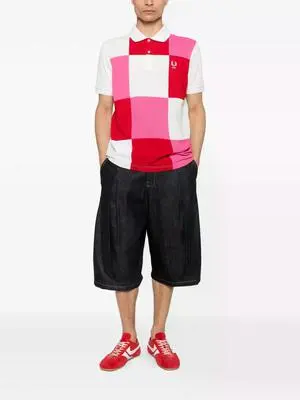 Comme Des Garçons X Fred Perry Patchwork Pique Polo Shirt - Pink