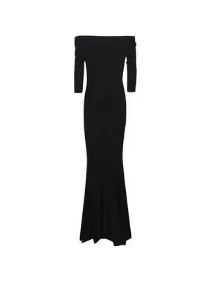 Norma Kamali Off-shoulder Long-sleeve Dress